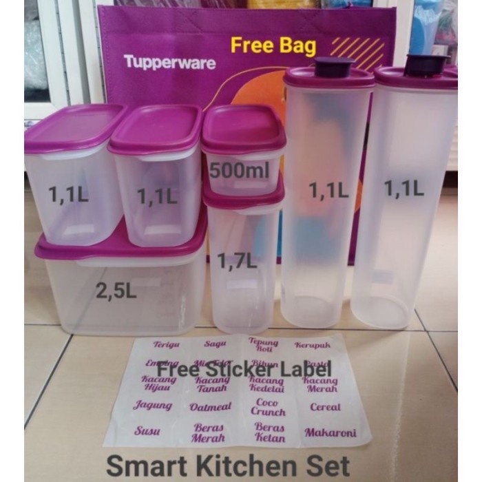 Jual Tupperware Smart Kitchen / Tempat Penyimpanan Bumbu Set With Bag ...