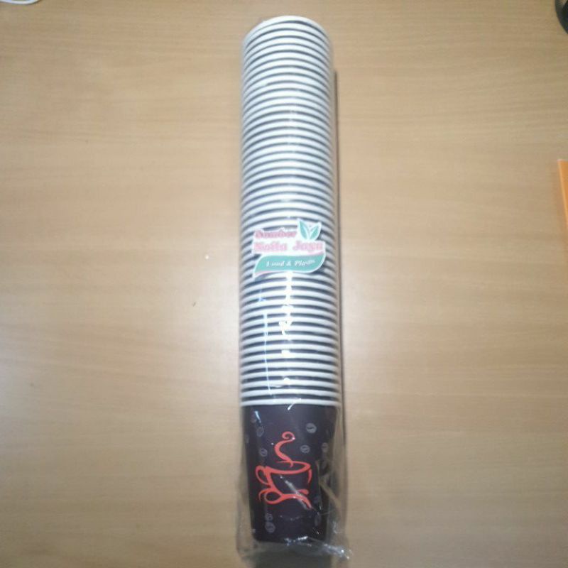 Jual Gelas Kertas Paper Hot Cup 8 Oz coffee 240 ml isi 50 pcs | Shopee Indonesia