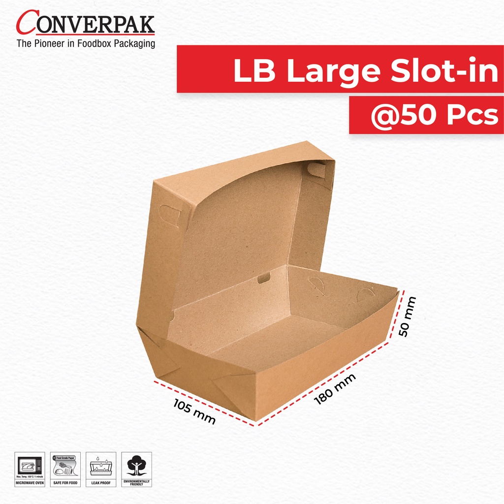 Jual Paper Lunch Box Slot-in Kraft Large/Food Grade/Eco-Friendly ...