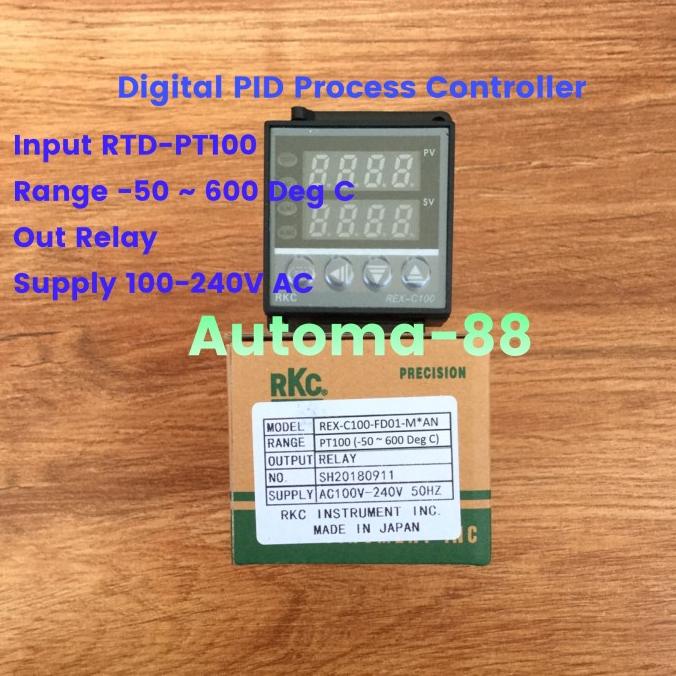 Jual RKC REX-C100 RTD PT100 -50~600C Out Relay Temperature Controller ...