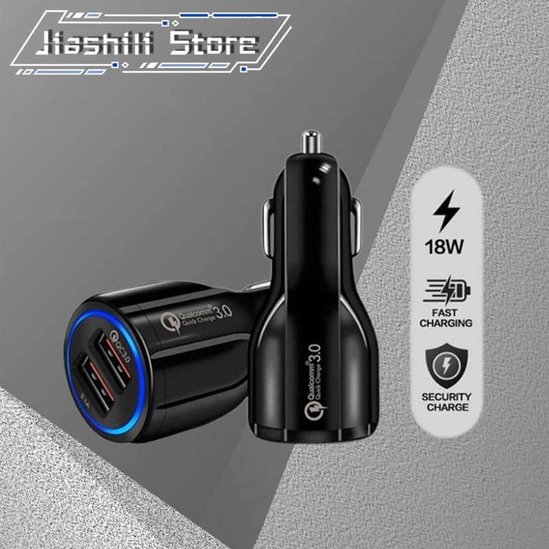 Jual USB Casan Mobil Charger Mobil Fast Charging 3.0 3.1A 2 Port LED ...