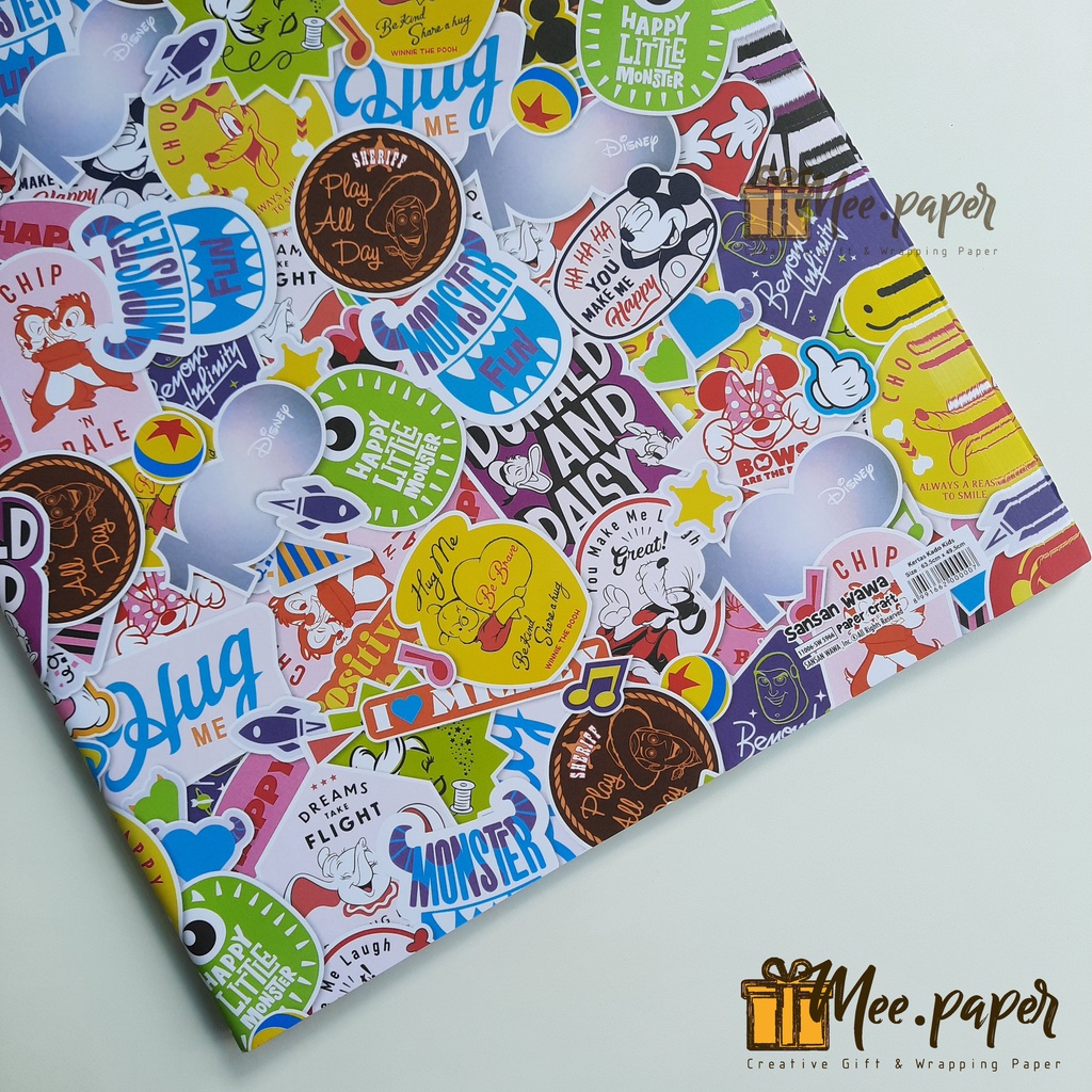 Jual Kertas Kado Sansan Wawa Motif Mickey Mouse Sticker, Bungkus ...