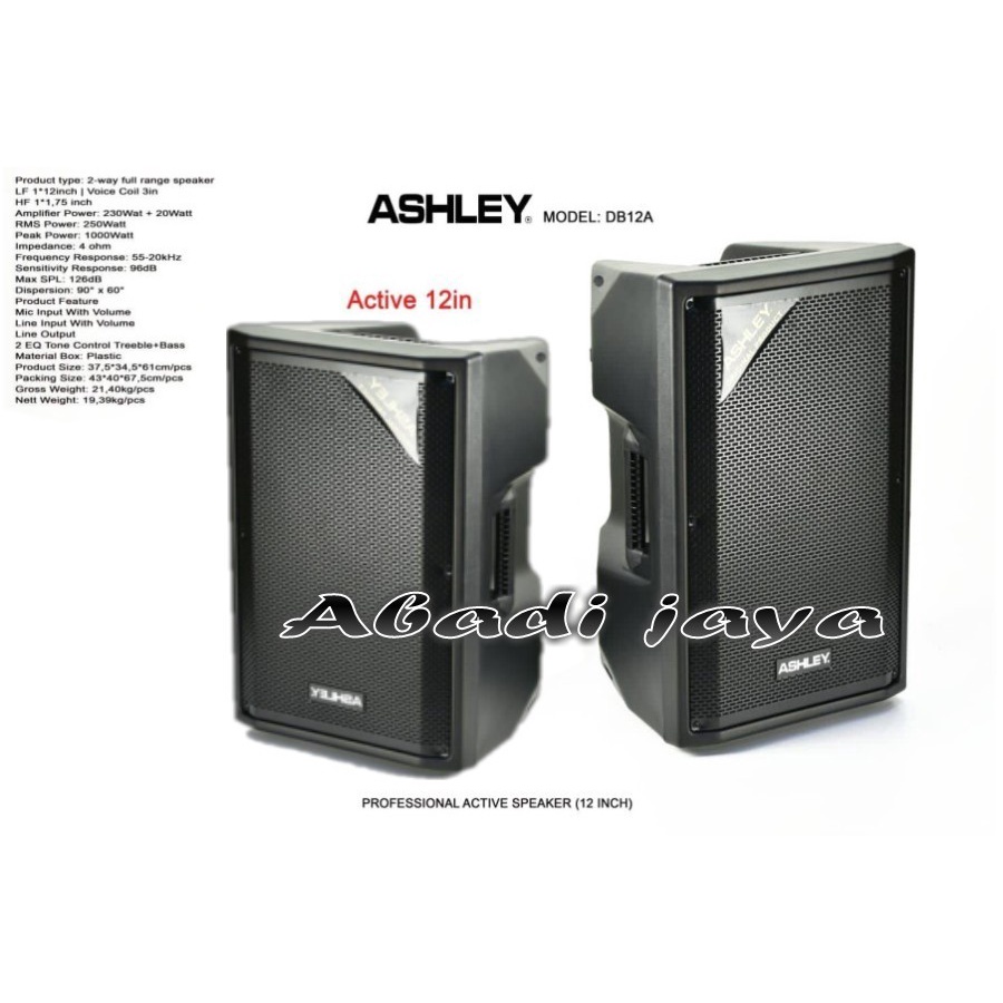 Jual speaker aktif ashley db12a 12 inch 1 buah ashley db 12a original ...