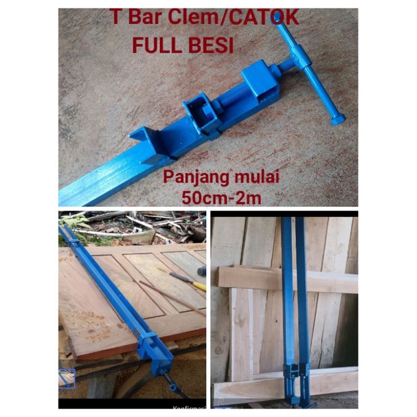 Jual T Bar clem 50cm-2meter/klem Bar/PRES KAYU/PENJEPIT KAYU/CATOK ...