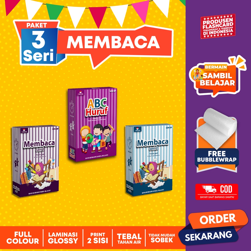 Jual KONSEP FLASHCARD PAKET MEMBACA | Shopee Indonesia