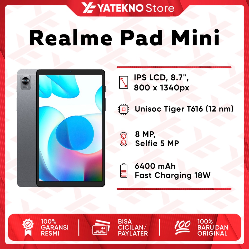 Jual (ORIGINAL) Realme Pad Mini 3/32GB + 4/64GB LTE GARANSI RESMI ~ NEW ...