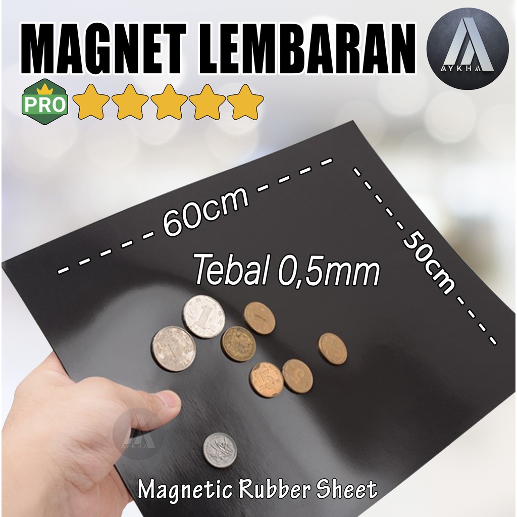 Jual Magnet Strip Sheet Lembaran Karet Rubber Flexible Tempelan Kulkas Size 50cm x 60cm Tebal 0 ...