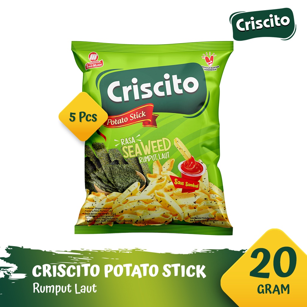 Jual Criscito Potato Stick Rumput Laut - 20gr / 60gr | Shopee Indonesia