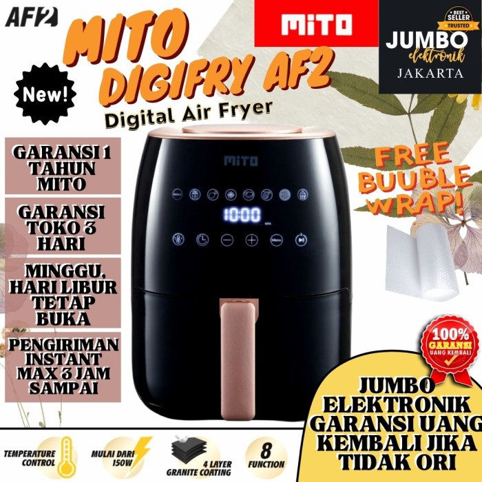 Jual Mito Digital Air Fryer Mito Af2 Af 2 Digifry GO 3l 3 Liter Low ...