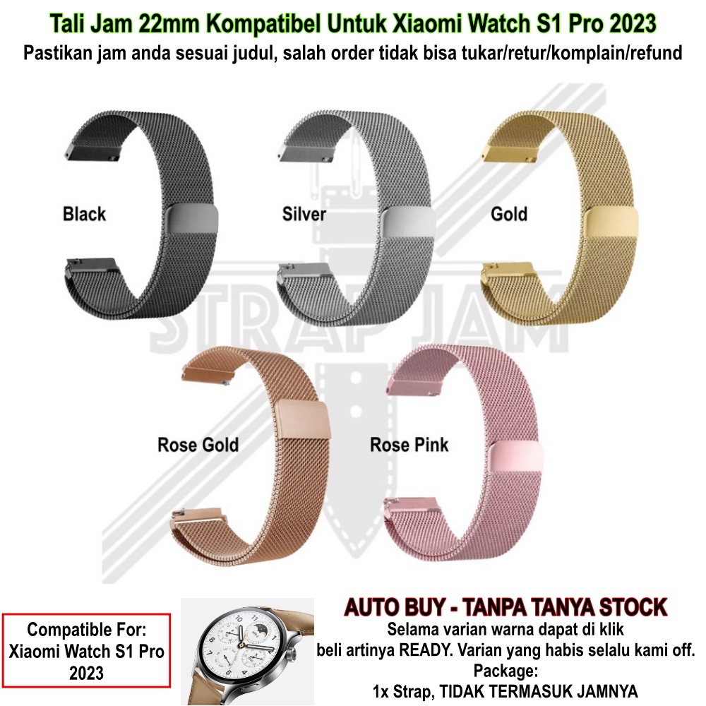 Jual MILANESE LOOP Strap Xiaomi Watch S1 Pro 2023 - Tali Jam Tangan 22mm Metal Magnetic | Shopee ...