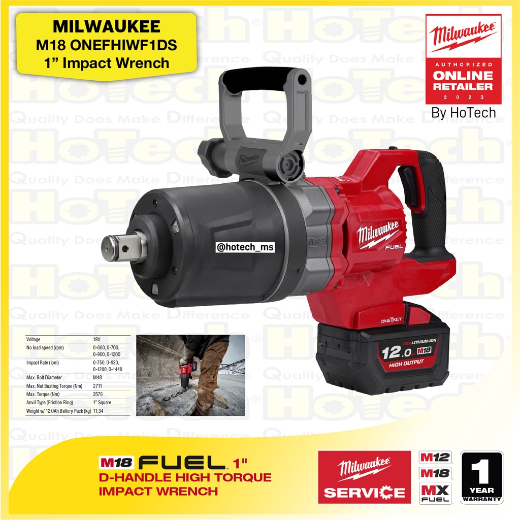 Jual MILWAUKEE M18 ONEFHIWF1D | 18V Torque Impact Wrench | Mesin Impact ...