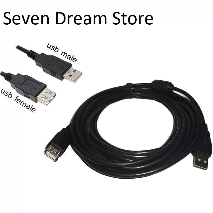 Jual KABEL USB EXTENSION MALE FEMALE 5M HITAM PERPANJANGAN USB ...