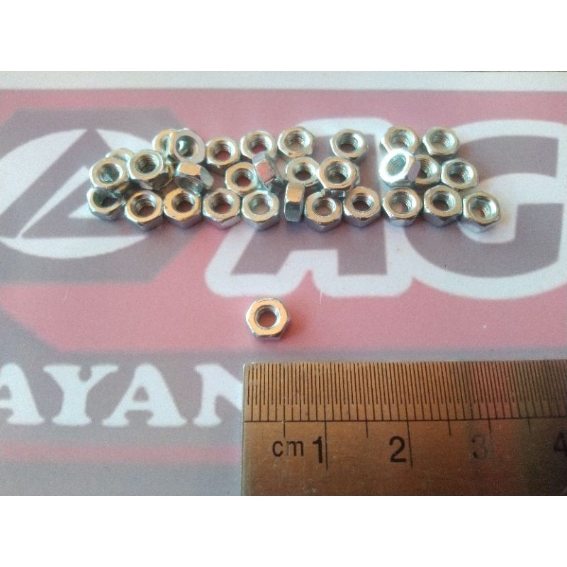 Jual Mur M3 x 0.50 / Mur Besi Galvanis Putih Nut Only Hexagon 3mm Kunci ...