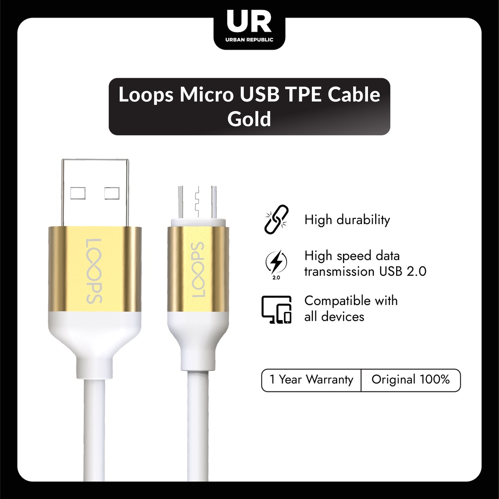 Jual Loops Micro USB TPE Cable - Gold | Shopee Indonesia