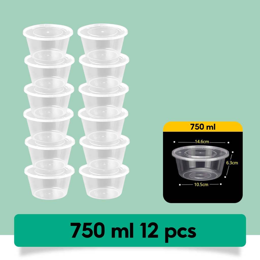 Jual Hongzhuo Mangkok Plastik Kotak Makan Pudding Bulat Wadah Salad ...
