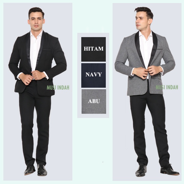 Jual Jas Pria Slim Fit Formal Hitam Tuxedo Kancing Satu Premium High ...