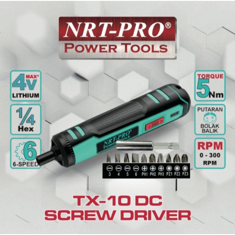 Jual NRT PRO Cordless Screw Driver TX-10 DC screwdriver baterai obeng ...