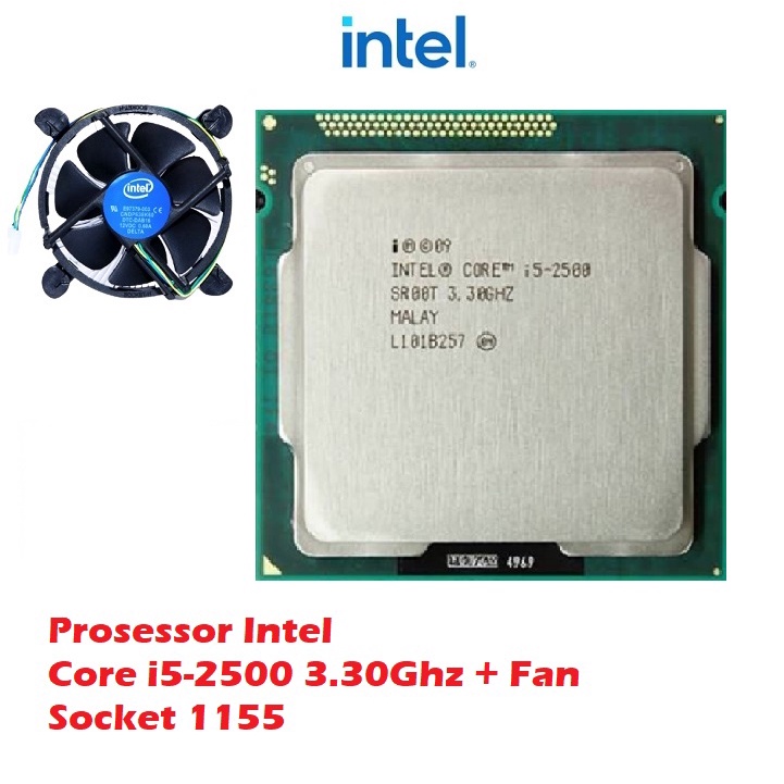 Jual PROCESSOR INTEL CORE I5 2500 3.3 GHz + Fan Processor SOCKET 1155 - PROSESSOR CORE I5 2500 ...