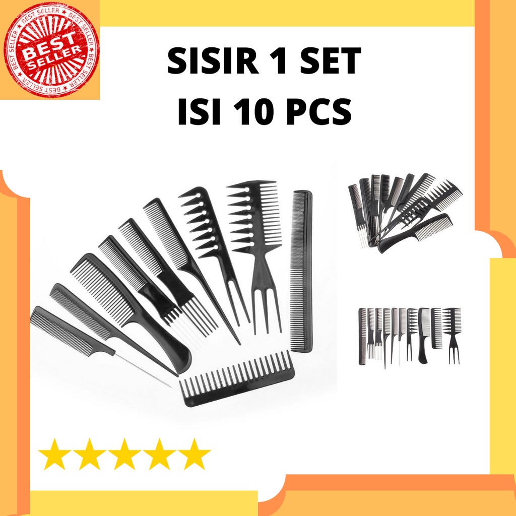 Jual sisir rambut 1 set isi 10 pcs cocok buat hair toupee wig rambut ...
