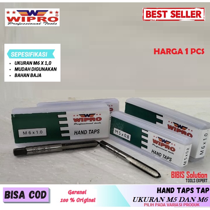 Jual WIPRO HAND TAP MATA TAPS HANDTAPS PEMBUAT DRAT HALUS M5 DAN M6 SATUAN | Shopee Indonesia