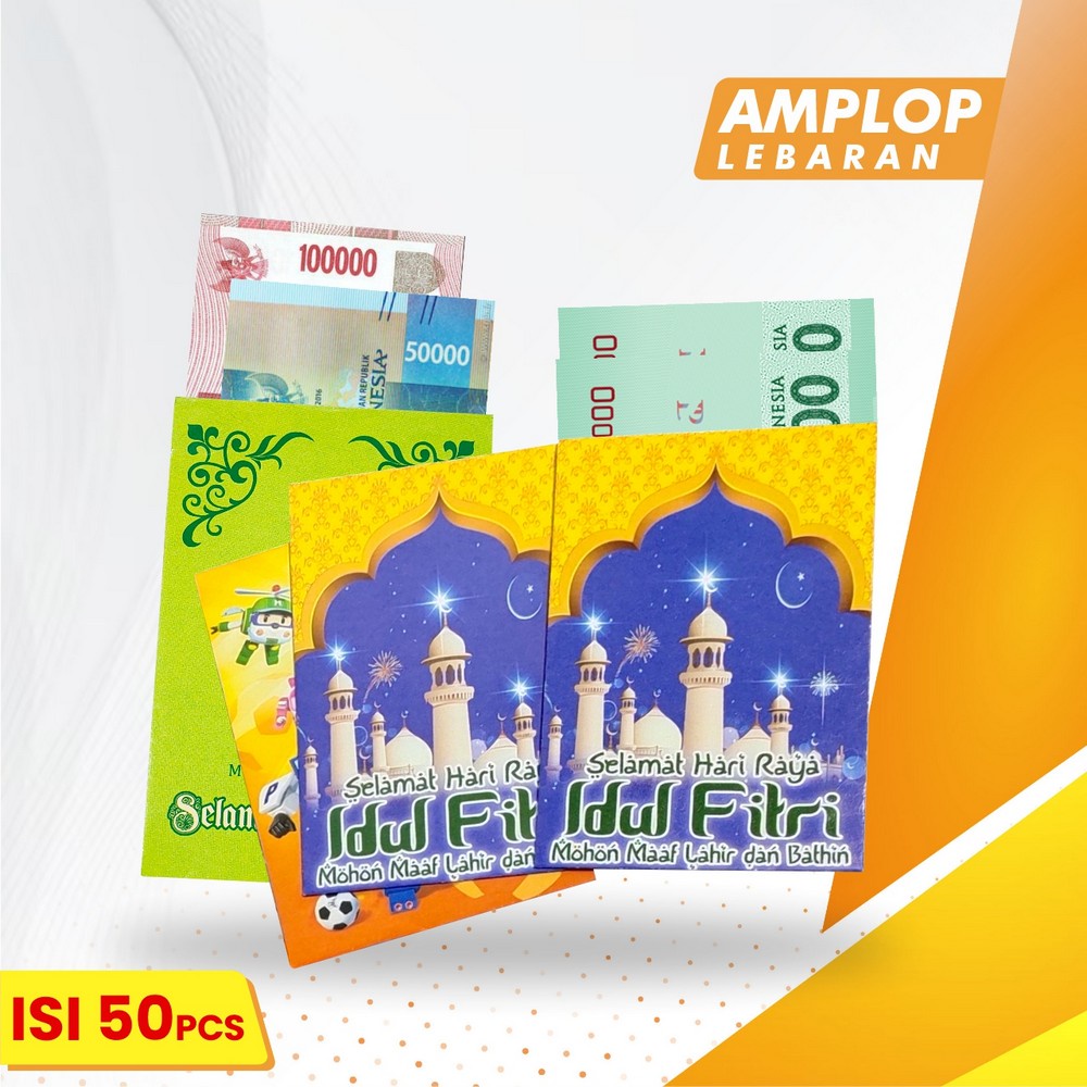Jual Amplop Lebaran Isi 50PCS Motif Karakter Dompet Uang Hari Raya Idul ...