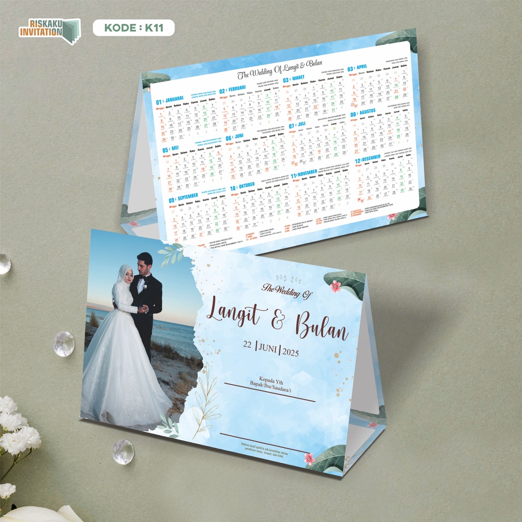 Jual Undangan Pernikahan Kalender, Bahan tebal, gratis Foto Preweeding ...