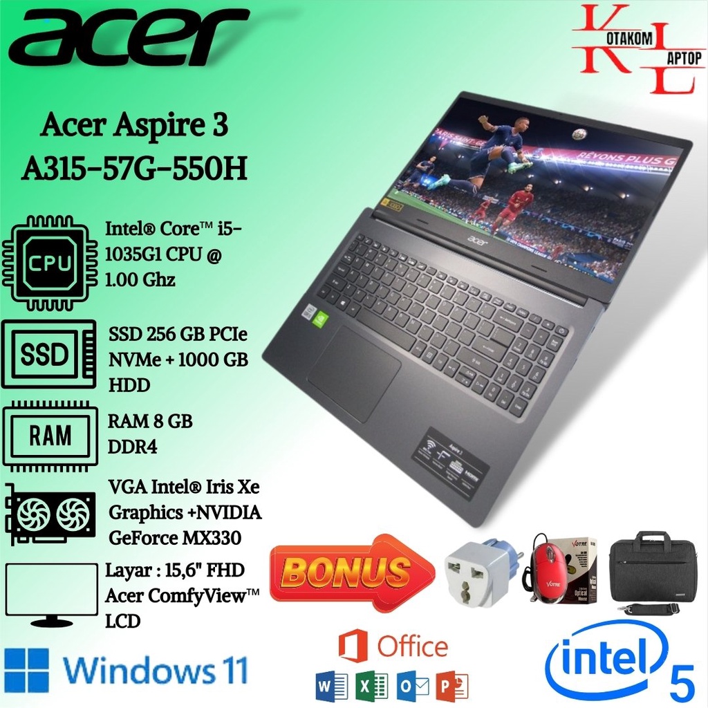 Jual Acer Aspire 3 A315-57G-550H with Intel i5-1035G1 and 8GB RAM and ...