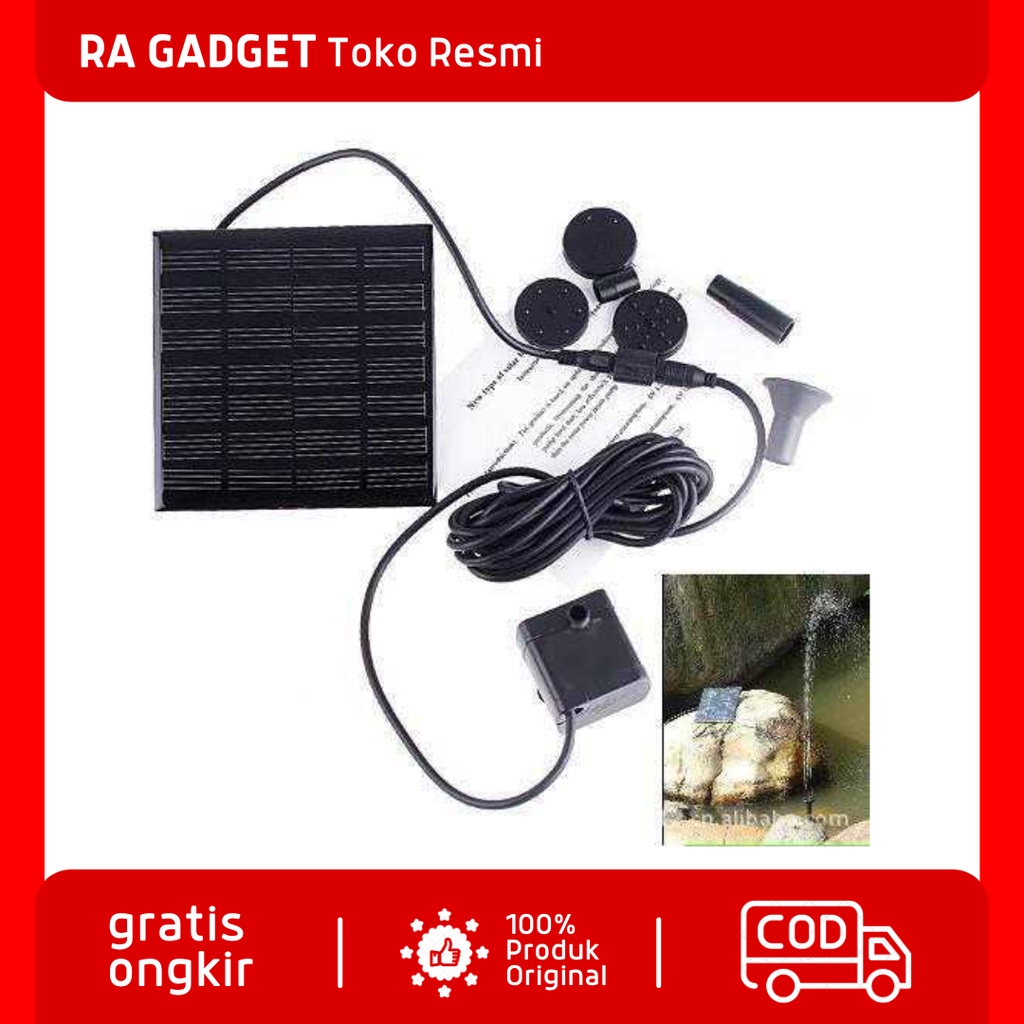 Jual Air Mancur Kolam Tenaga Solar Matahari 7V 1.12W 150L/h / Pompa Air ...