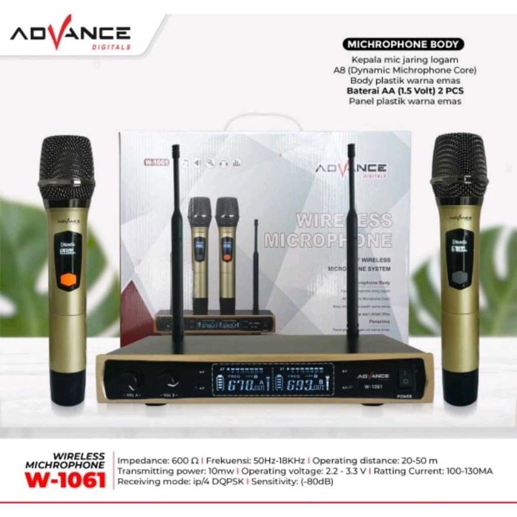 Jual Microphone Advance Wireless Double 2 Mic tanpa kabel | Shopee ...