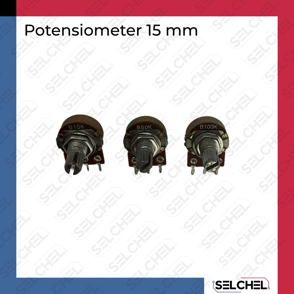 Jual potensiometer mono 15mm 100k 50k 10k potentio potentiometer ...