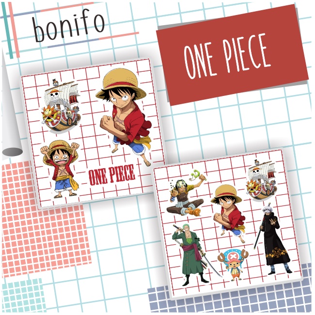 Jual Luffy, Zoro, Usop, Sanji,Tony Chopper, Anime One Piece Sticker ...