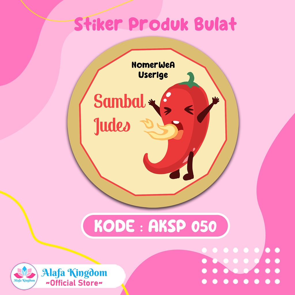 Jual Alafakingdom 046-051 & 115-118 Stiker Label Sambal | Label Stiker ...