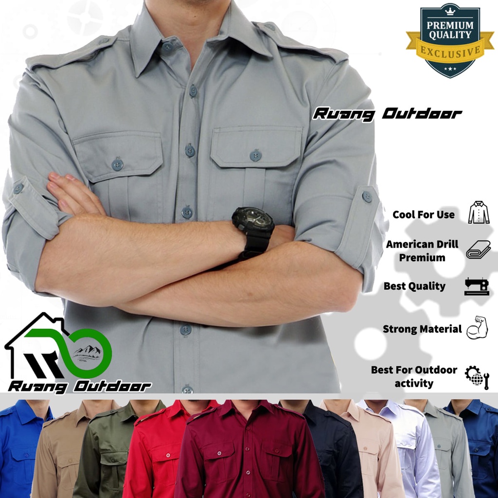 Jual Baju Kemeja PDL PDH Lapangan Lengan Panjang - Pakaian Atasan ...