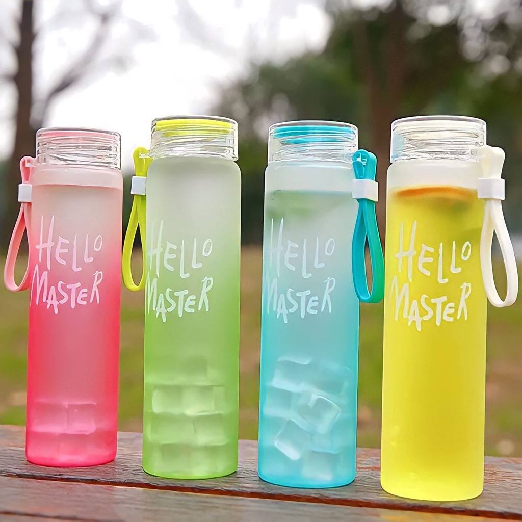 Jual Botol Minum Hello Master Kaca botol minum sekolah 420ml botol kaca ...