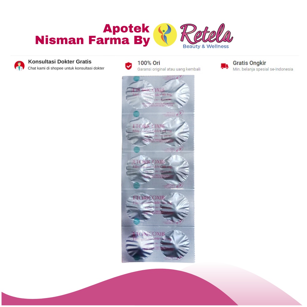 Jual ETORICOXIB 90MG 1 STRIP ISI 10 TABLET (AMX) | Shopee Indonesia