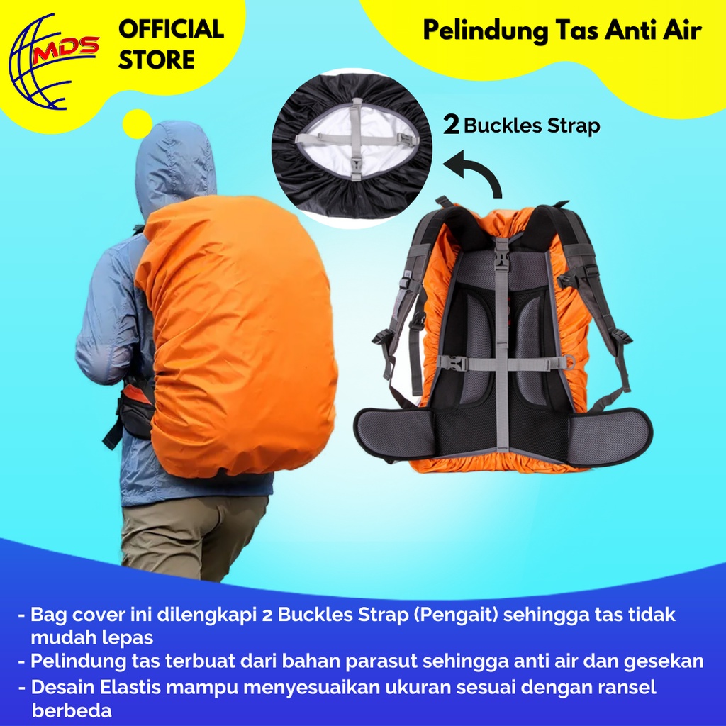 Jual Pelindung Tas Anti Air Hujan Rain Bag Cover with Buckles (pengait ...