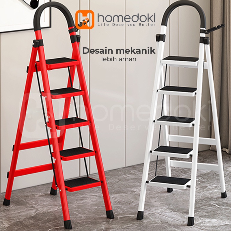 Jual Homedoki Tangga Rumah Lipat Tangga Besi Lipat 3/4 Step Household ...