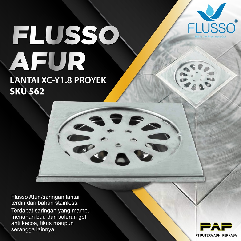 Jual FLUSSO AFUR / Floor Drain Kamar Mandi Stainless Saringan Got Kamar ...