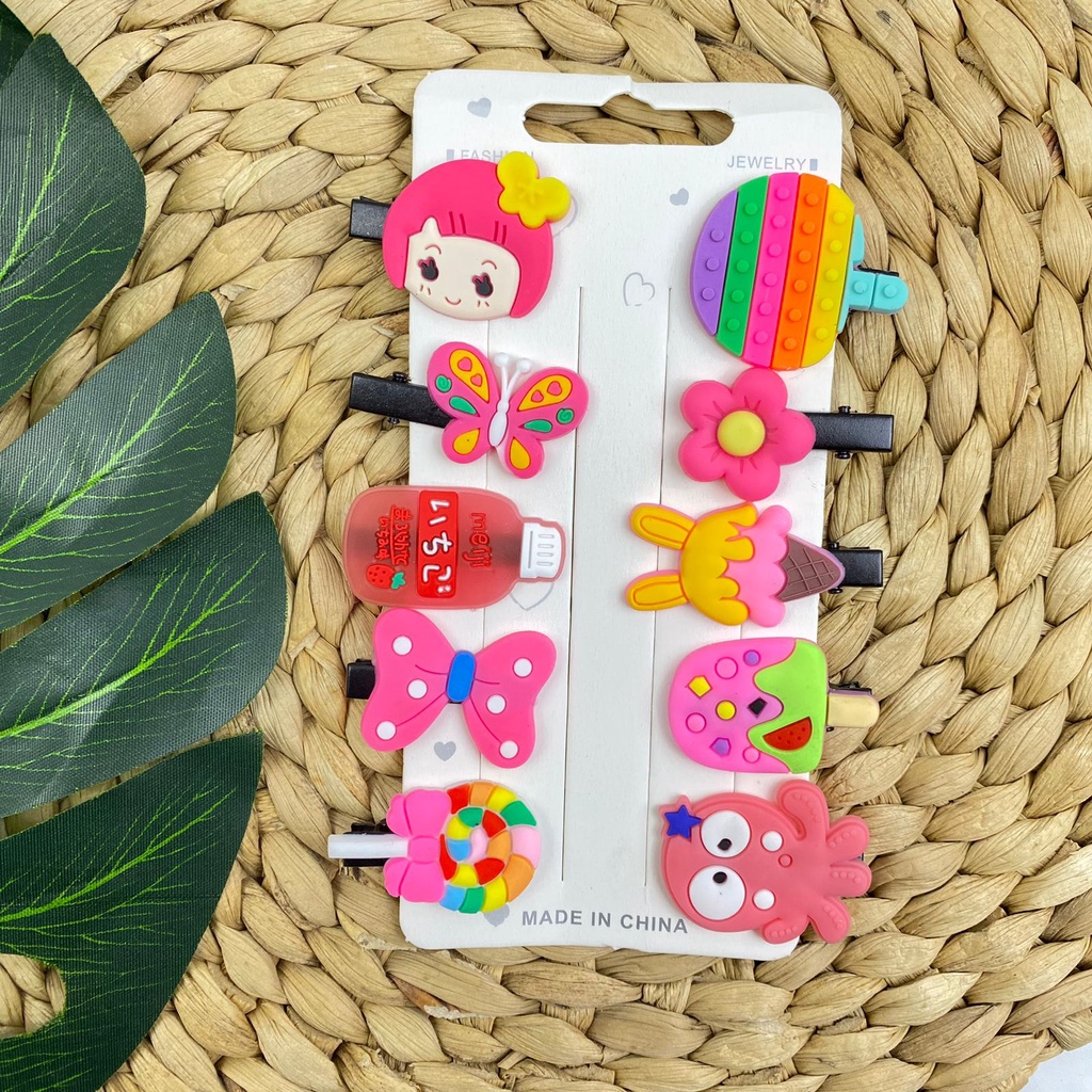 Jual STT Jepit Rambut Anak Perempuan Lucu 10 in 1 Jepitan Rambut ...