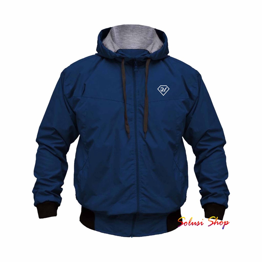 Jual Solusishop - Jaket Hoodie Bomber Casual Logo Ry Piramid Putih ...