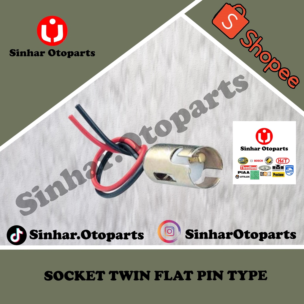 Jual CARSHOW SOCKET TWIN FLAT PIN TYPE ( FITTING PLASTIK K3 ) | Shopee ...