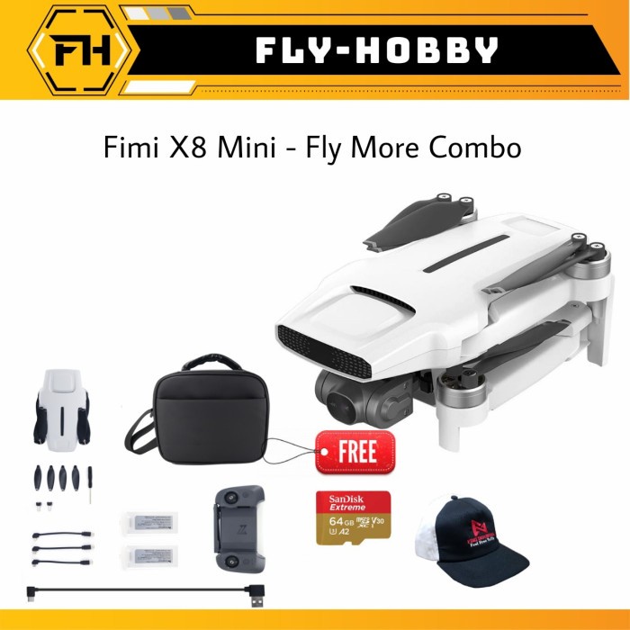 Jual Fimi X8 Mini - Fly More Combo - 4K 8Km 3- Axis Gimbal Camera Drone | Shopee Indonesia