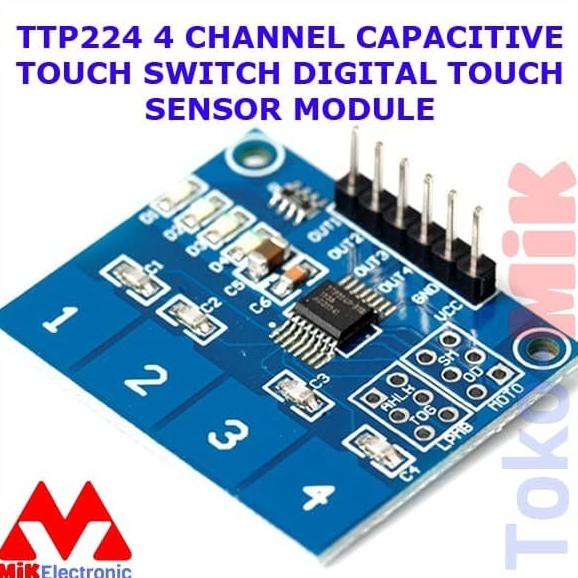 Jual TTP224 4 CHANNEL CAPACITIVE TOUCH SWITCH DIGITAL TOUCH SENSOR ...