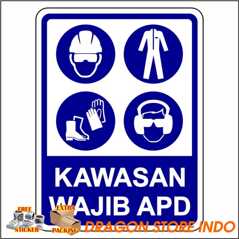 Jual Terlaris Rambu K3 Kawasan Wajib APD 45cm x 60cm Plat Alumunium ...