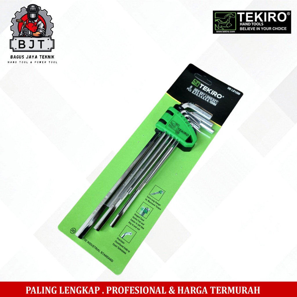 Jual Kunci L Set Tekiro 8pcs Kunci L Tekiro Panjang Tekiro Original (2 ...