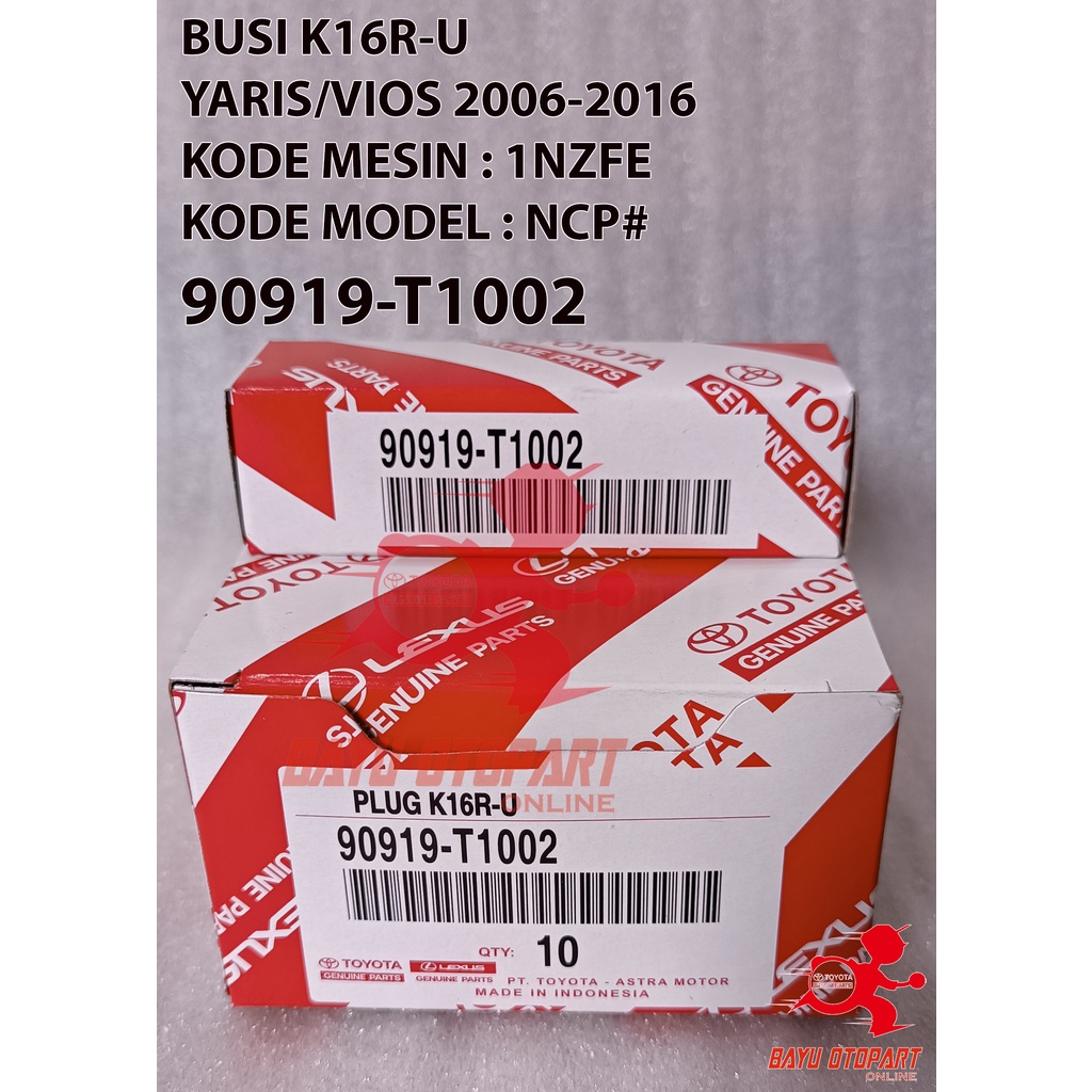 Jual BUSI K16R-U TOYOTA YARIS, VIOS 90919-T1002 | Shopee Indonesia