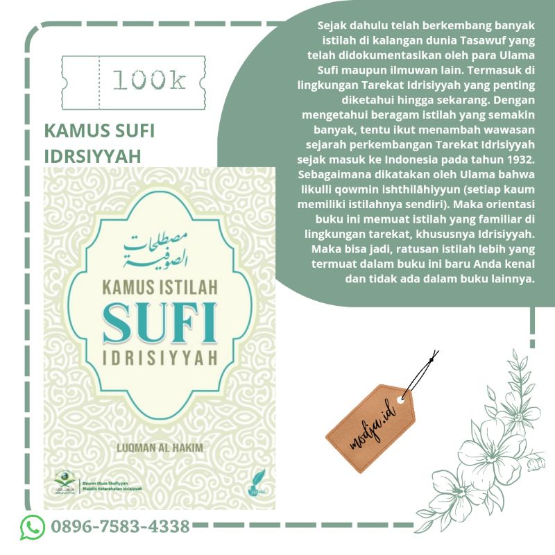 Jual BUKU ISTILAH SUFI IDRISIYYAH, BIOGRAFI TOKOH-TOKOH IDRISIYYAH ...