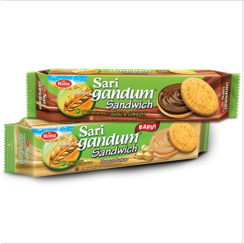 Jual ROMA SARI GANDUM Coklat kacang sandwich | Shopee Indonesia