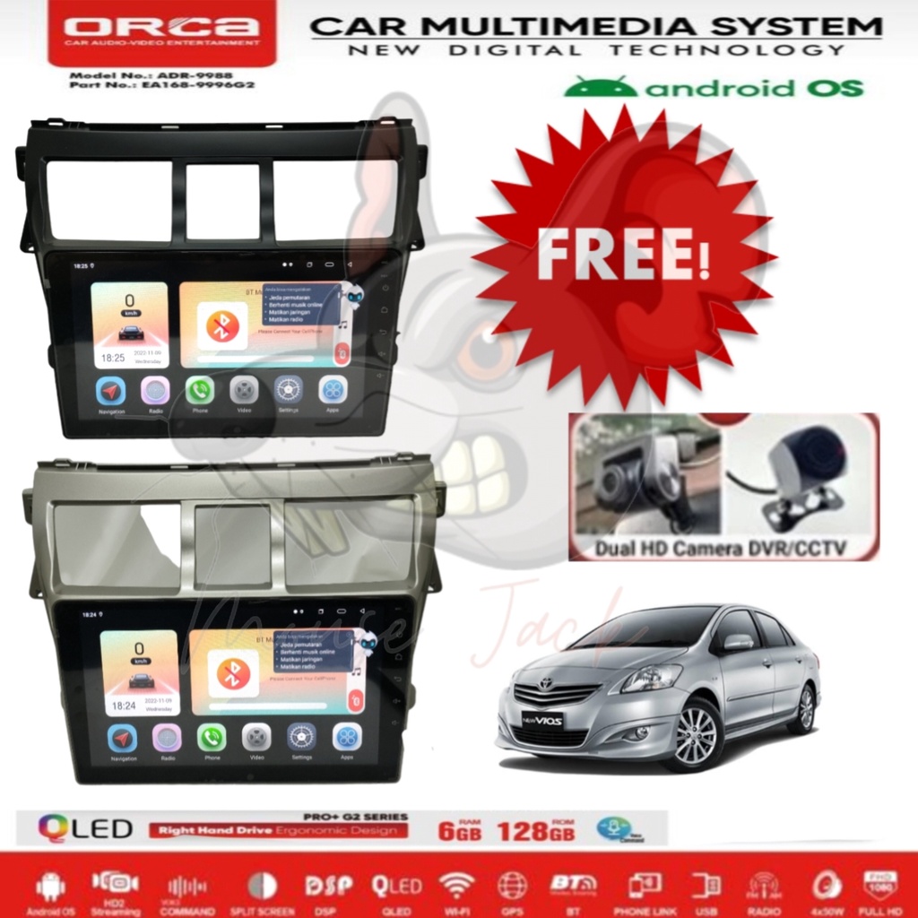 Jual Head Unit Android Orca Pro For Vios Gen 2007 - 2012 9 inch CCTV ...