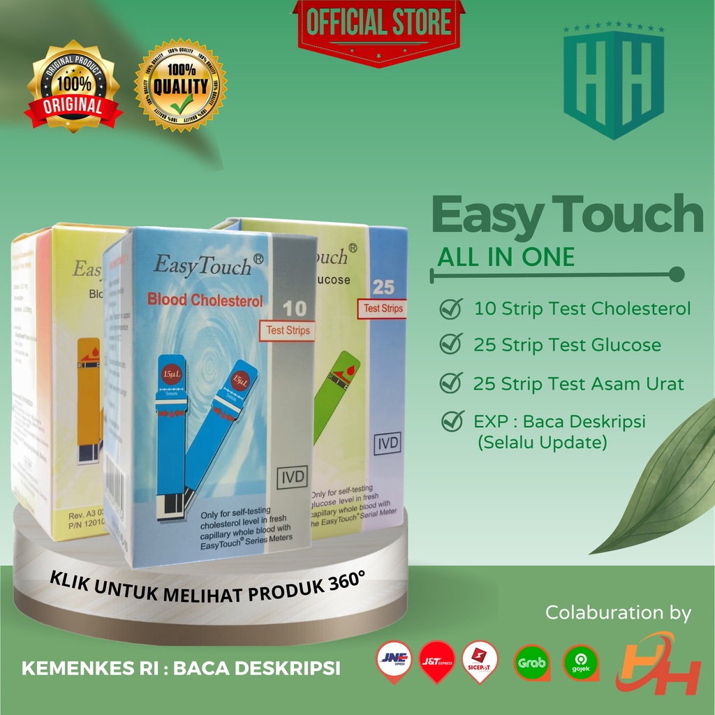 Jual EASY TOUCH Refill Strip Test Varian All in One Kolesterol, Gula ...